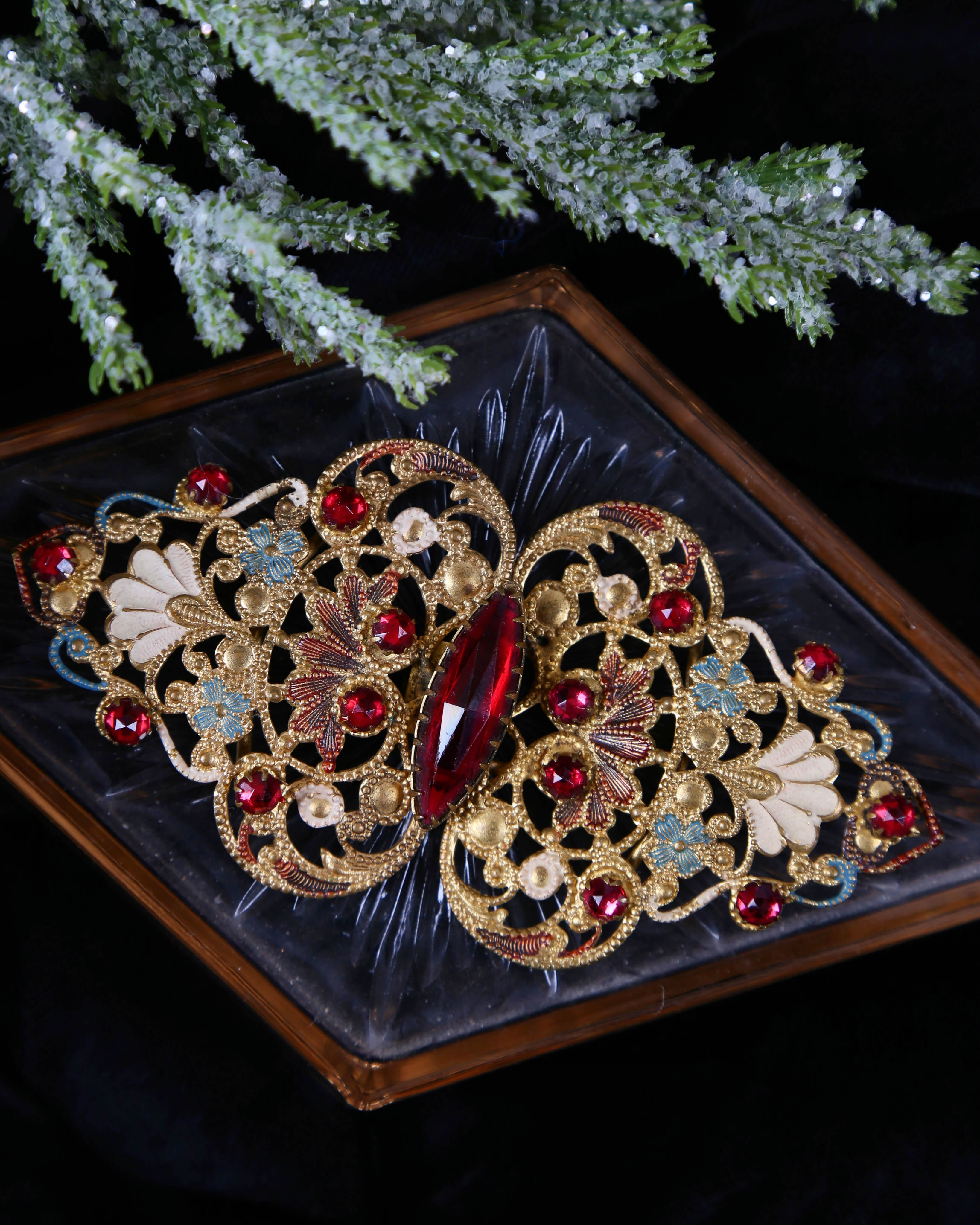 1910's Champlevé Holiday Sash Buckle – undergroundattic